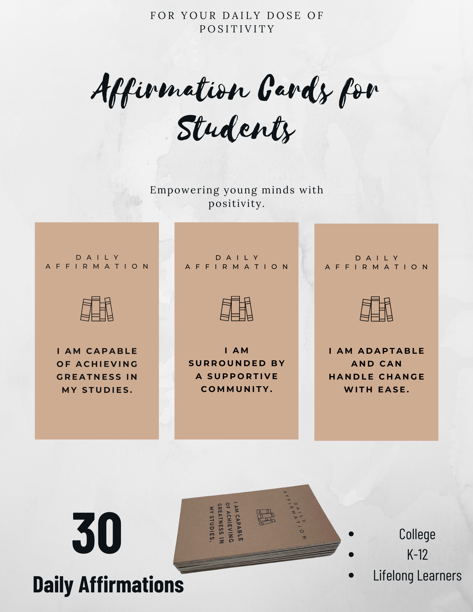 Affirmation Cards for Students - Penned & Planted