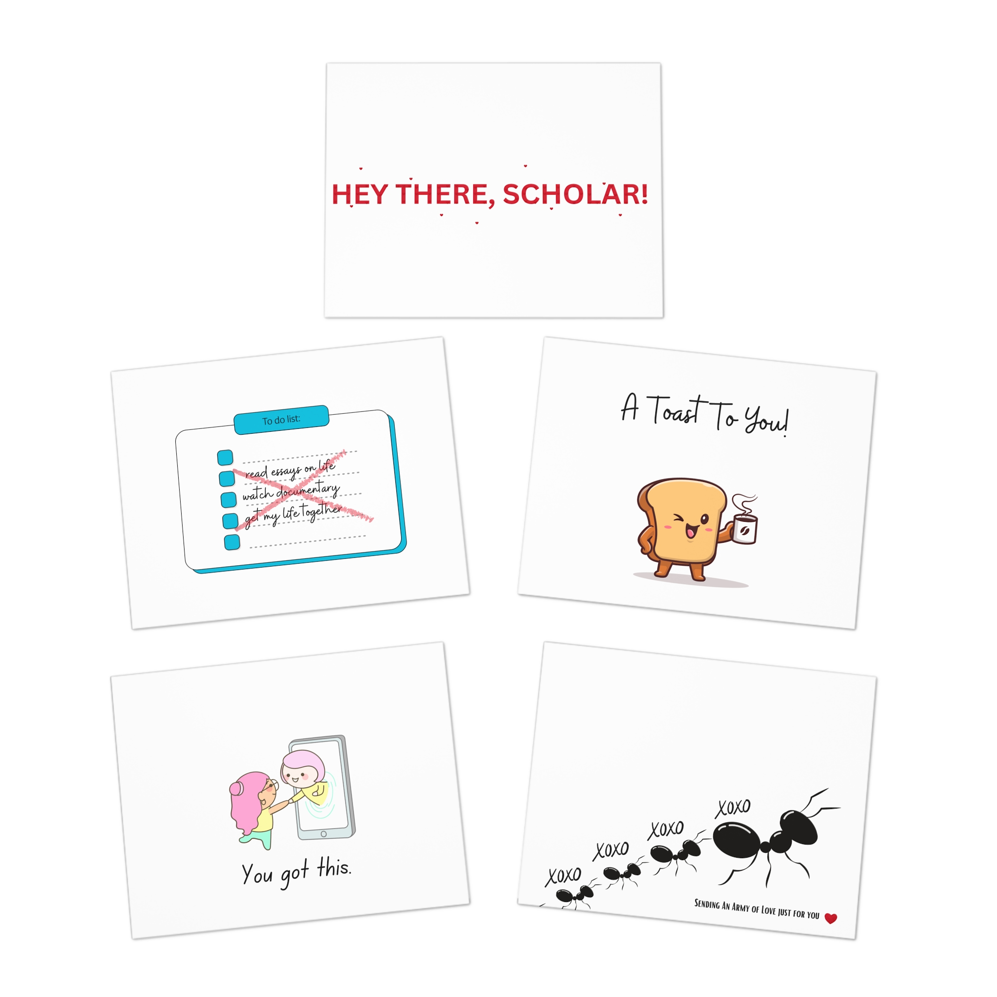 College Support Cards 5-Pack - Penned & Planted